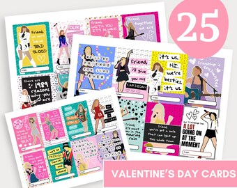 Taylor Swift Valentine Cards, Swiftie Valentines, Printable Classroom ...