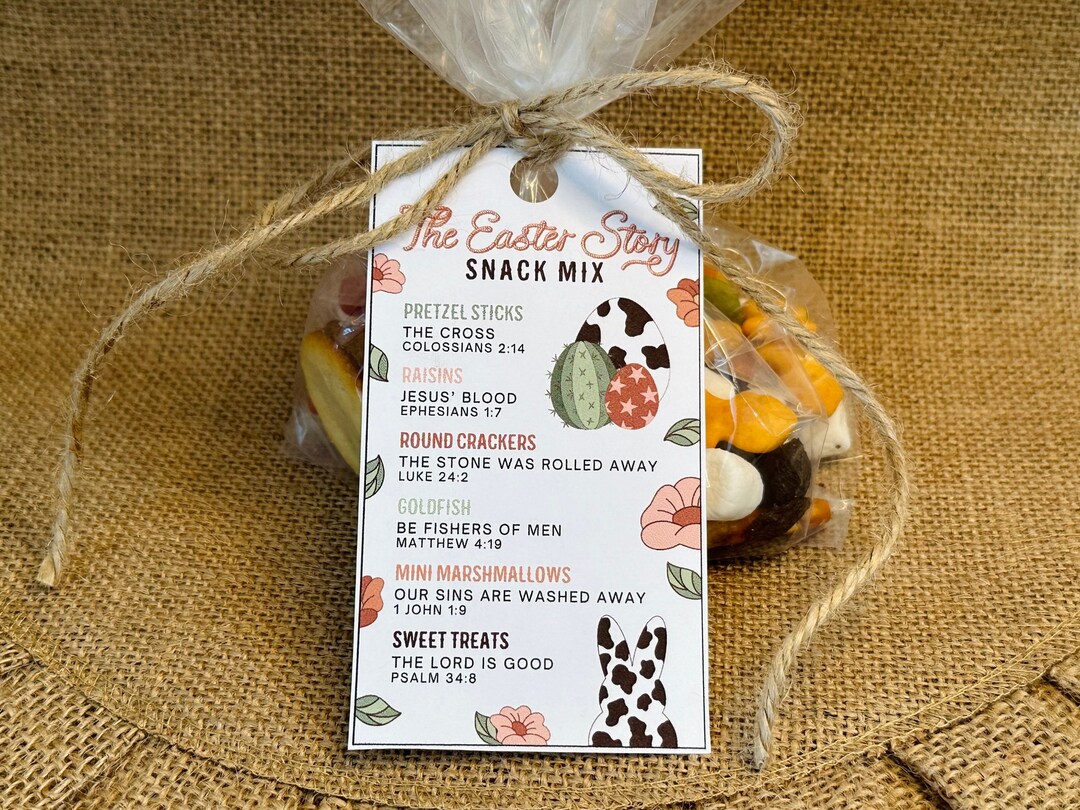 Printable Easter Story Snack Mix Tag and Bag Topper, Instant Download ...