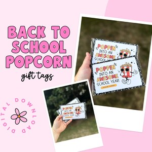 Poppin Into an Awesome School Year Popcorn Gift Tag for Back to School ...
