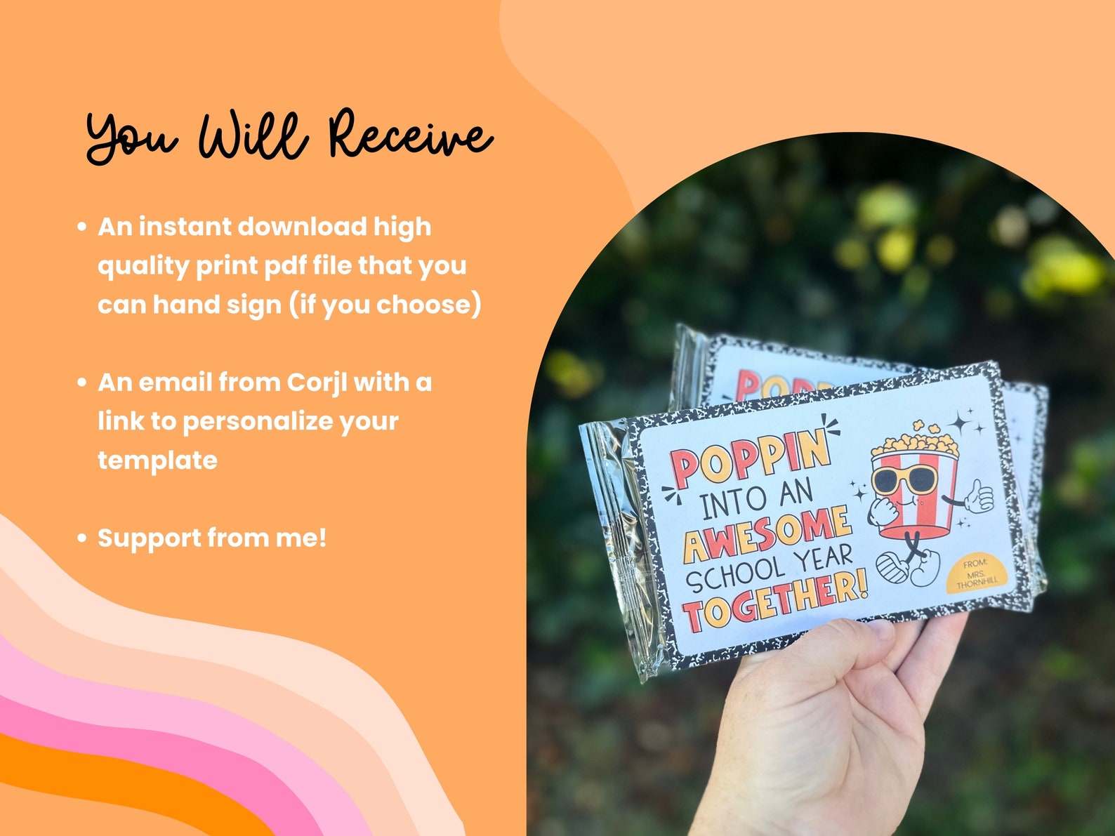 Poppin Into an Awesome School Year Popcorn Gift Tag for Back to School ...