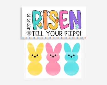 Christian Easter Treat Bag Toppers Printable, He is Risen Jesus Easter ...