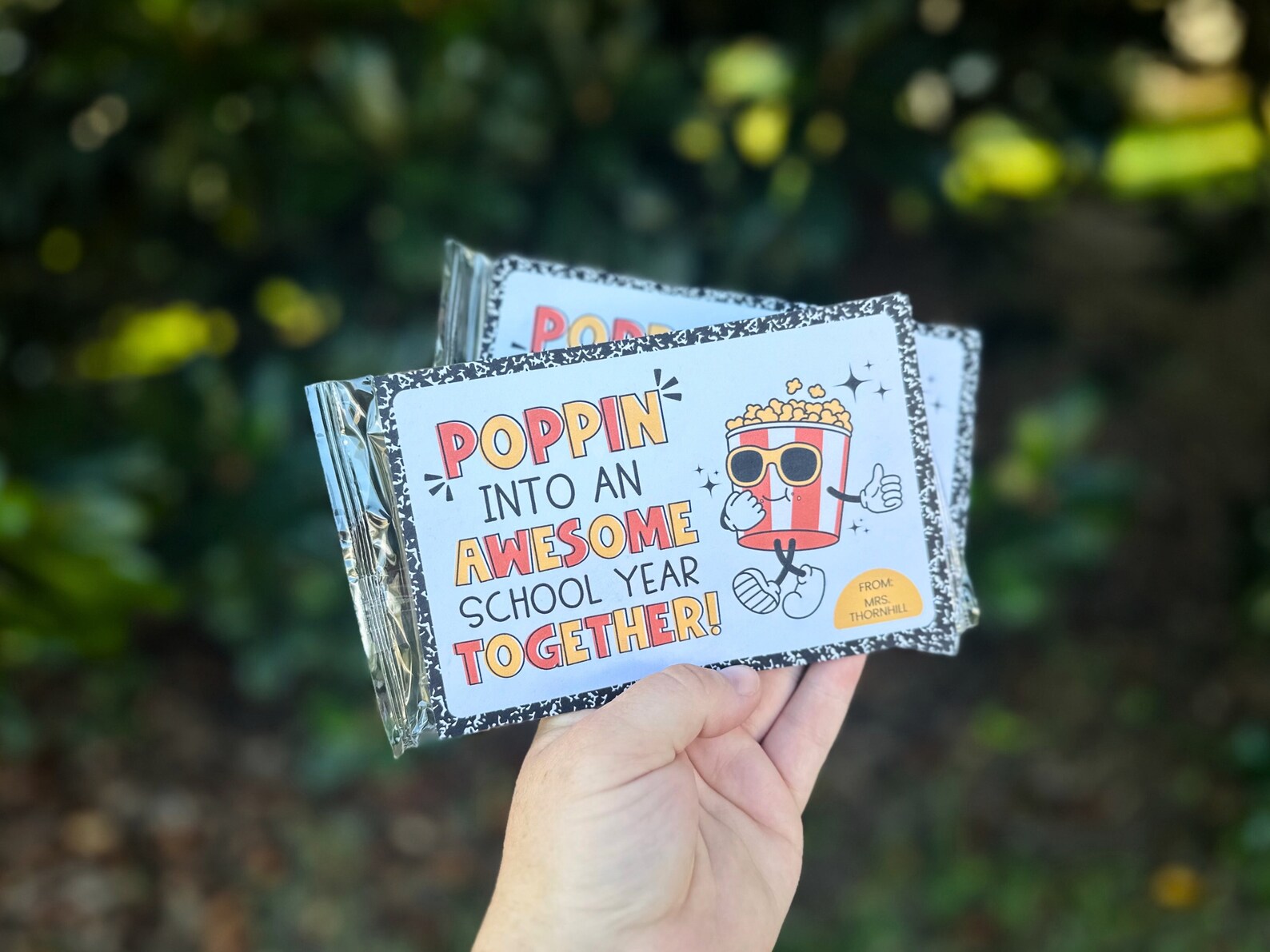 Poppin Into an Awesome School Year Popcorn Gift Tag for Back to School ...