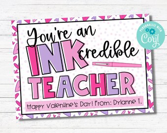 EDITABLE Valentine's Day Appreciation Gift Tag Teacher - Etsy