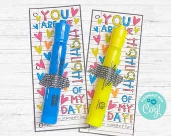 Highlighter Printable Valentines Day Tags You Are the Highlight of My ...