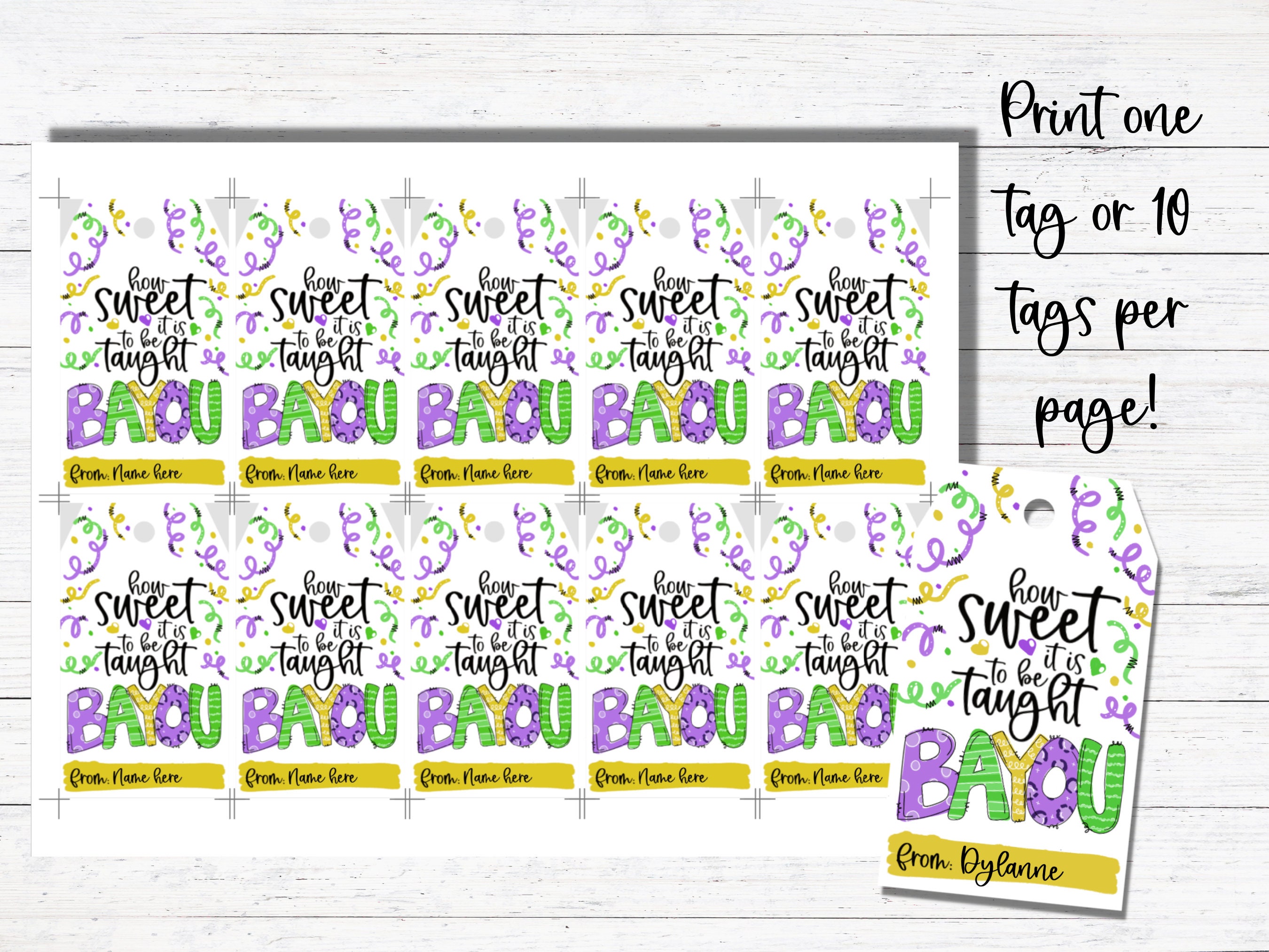 EDITABLE/PRINTABLE Mardi Gras Teacher Gift Tag Teacher Mardi Gras Treat ...