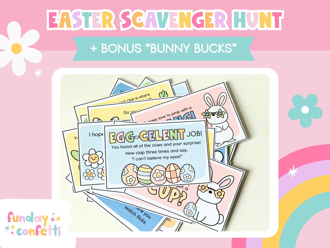 Easter Scavenger Hunt & Bunny Bucks Kit | Fun Easter Activities for ...