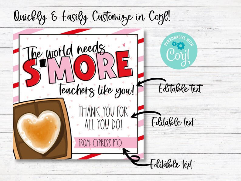 Printable/editable the World Needs S'more Teachers Like You Tag ...