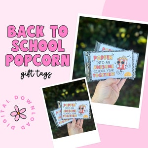 Poppin Into an Awesome School Year Popcorn Gift Tag for Back to School ...