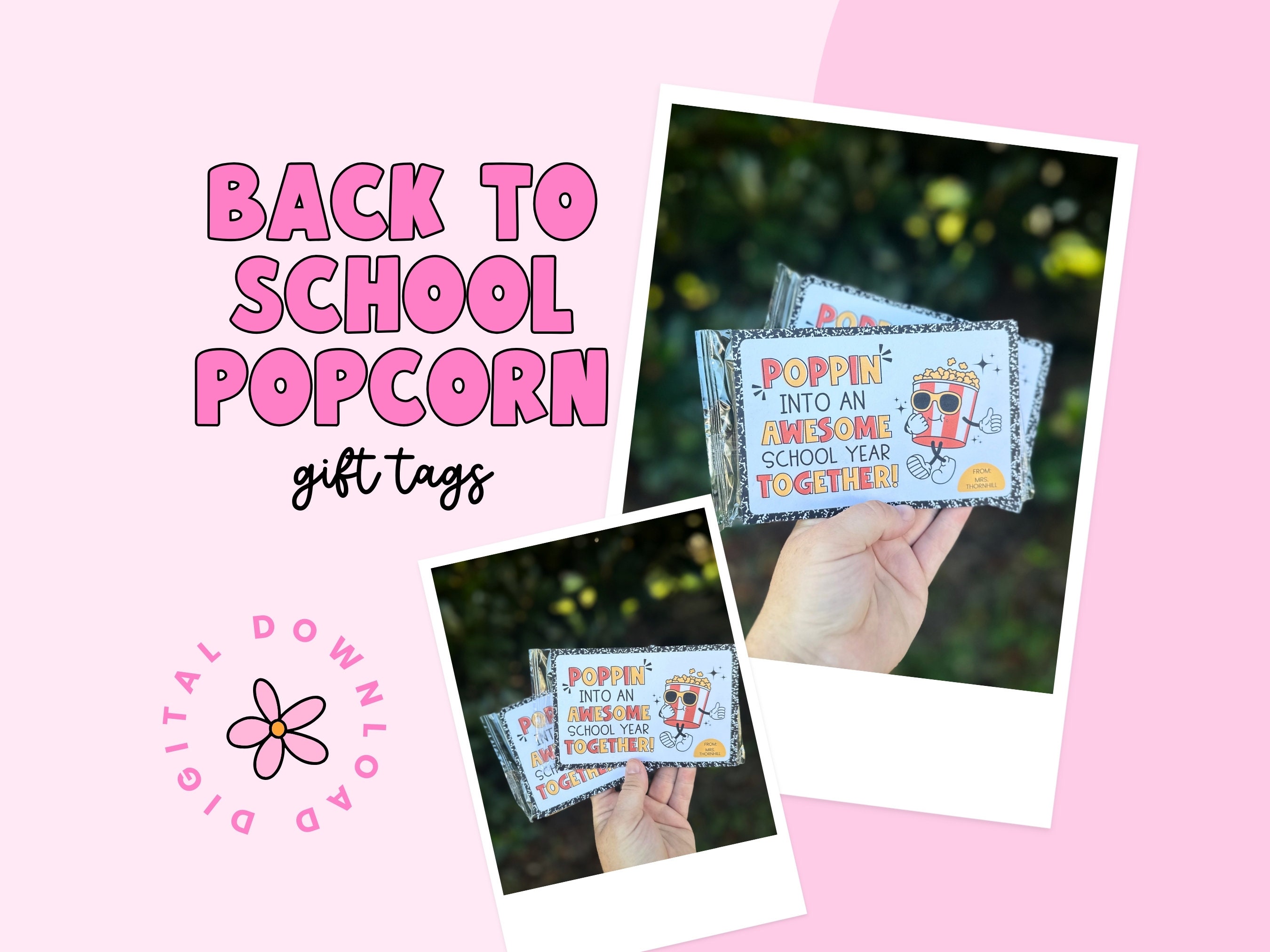 Poppin Into an Awesome School Year Popcorn Gift Tag for Back to School ...