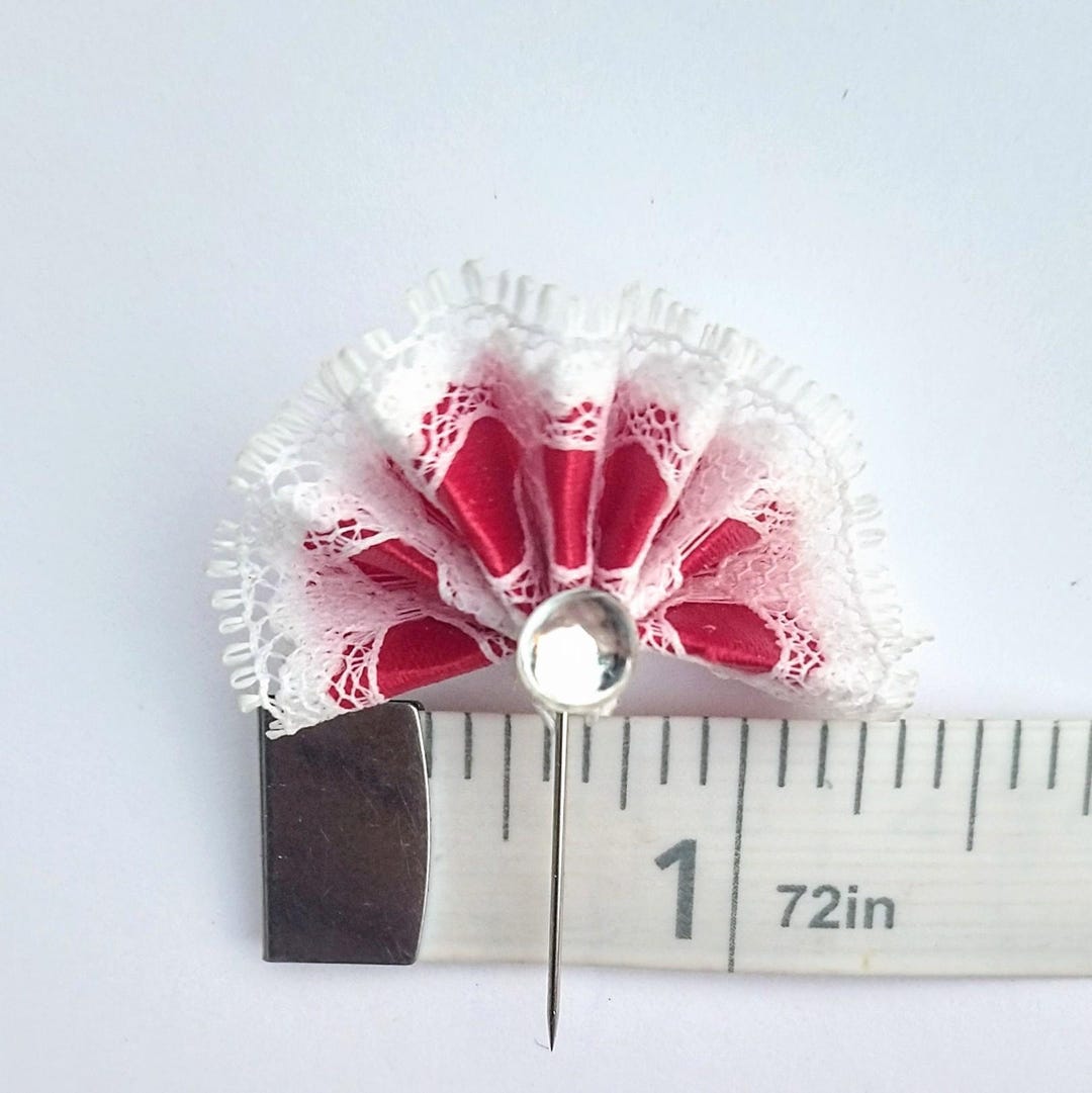 Tiny Red Lace Fans (miniature) - Etsy