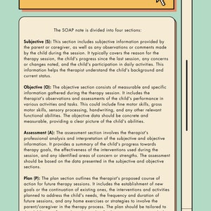 Occupational Therapy SOAP Note, SOAP Note Quick Guide, Pediatric ...