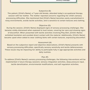 Occupational Therapy SOAP Note, SOAP Note Quick Guide, Pediatric ...