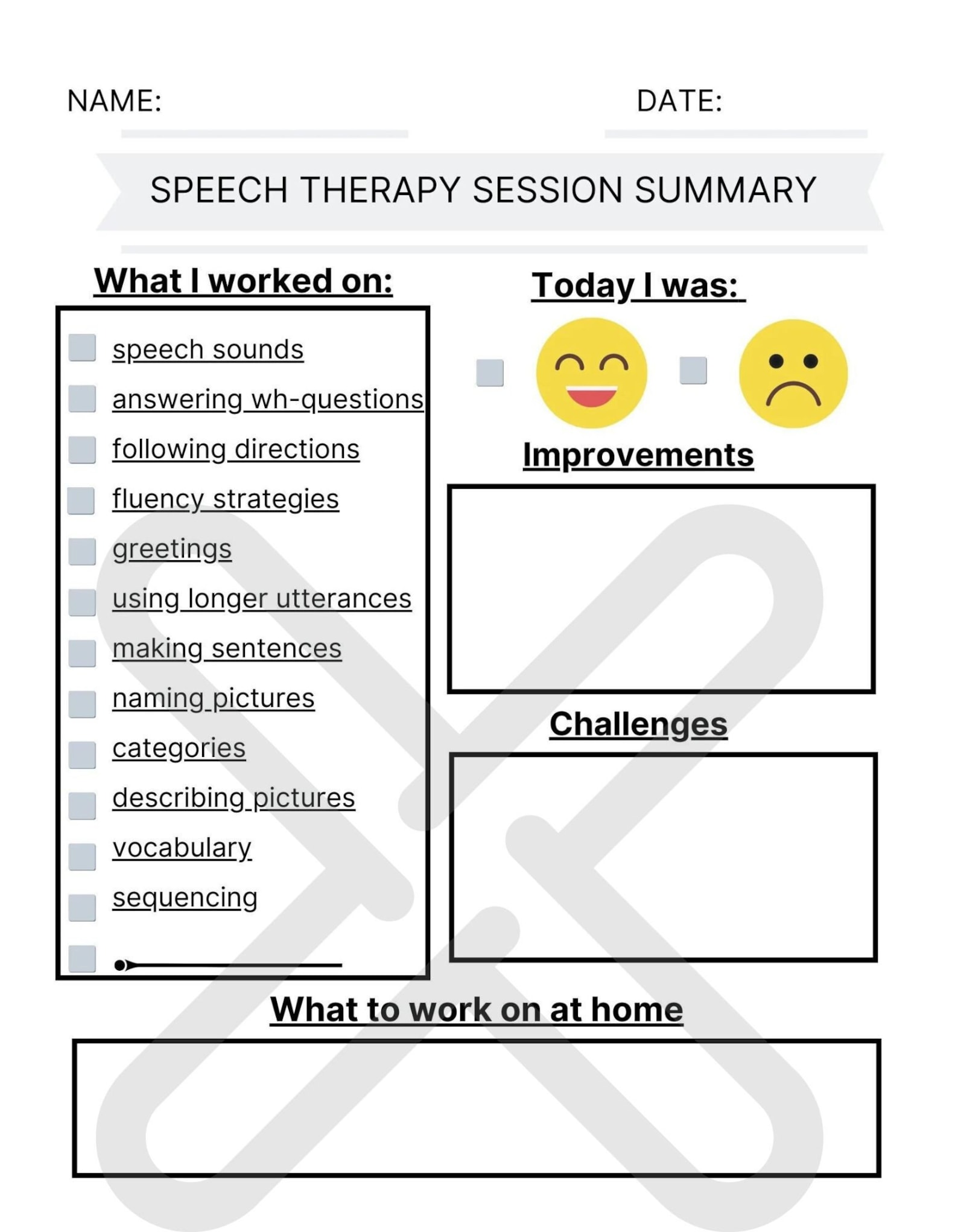 Speech Therapy Daily Session Note, SLP Session Summary, Speech ...
