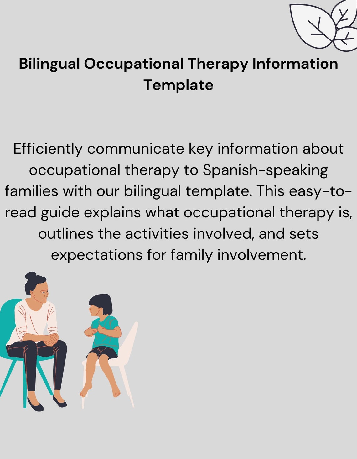 Bilingual Occupational Therapy Info Template | English and Spanish ...