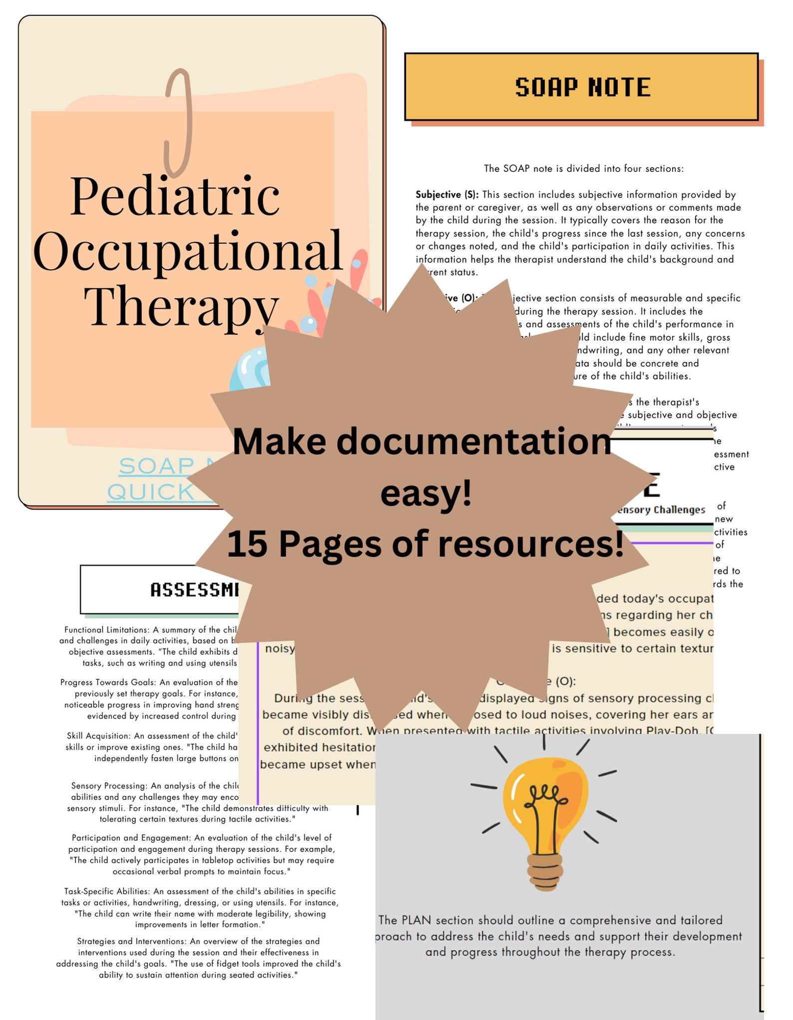 Occupational Therapy SOAP Note, SOAP Note Quick Guide, Pediatric ...