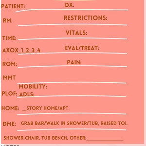 Occupational Therapy, Therapy Planner, Patient Chart Review Template, OT Note Template ...