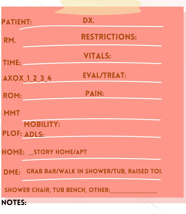 Occupational Therapy, Therapy Planner, Patient Chart Review Template ...