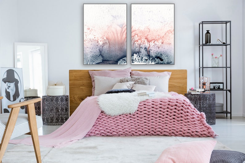 Blush Pink Print Printable Popular Downloadable Art Set of - Etsy