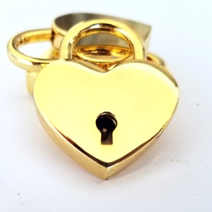 Heart Lock and Key - Brass or Silver - Lockable Box Hardware - Heart ...