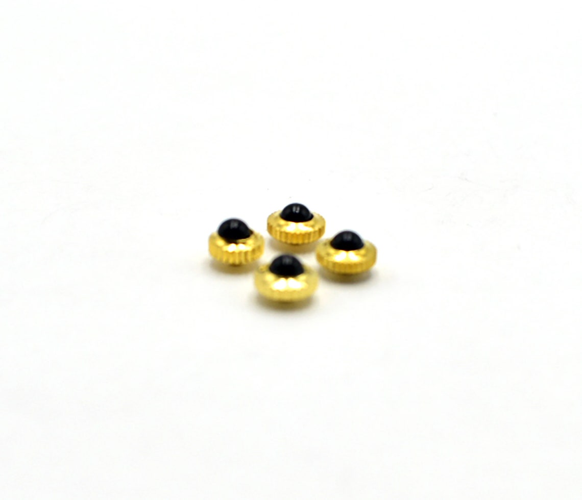 Black Stone Jeweled Gold Toned Watch Crowns, Colored Stone Watch Crowns ...