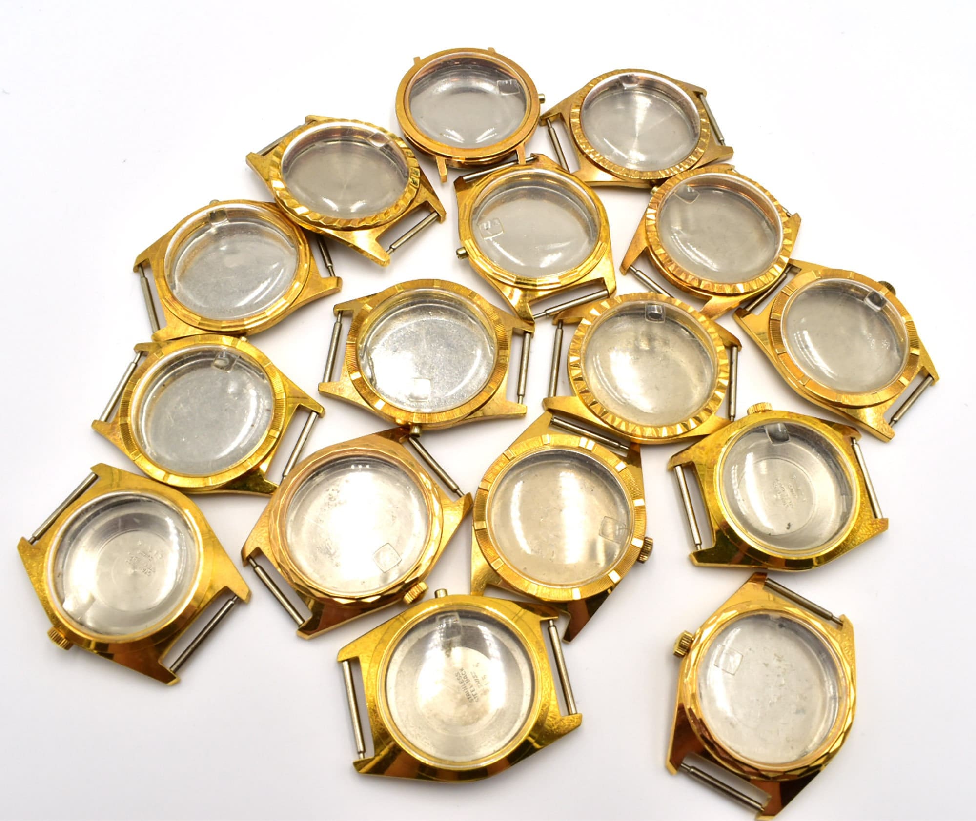 Watch Case Large Wrist Watch Case With Crystal Gold Wrist | Etsy