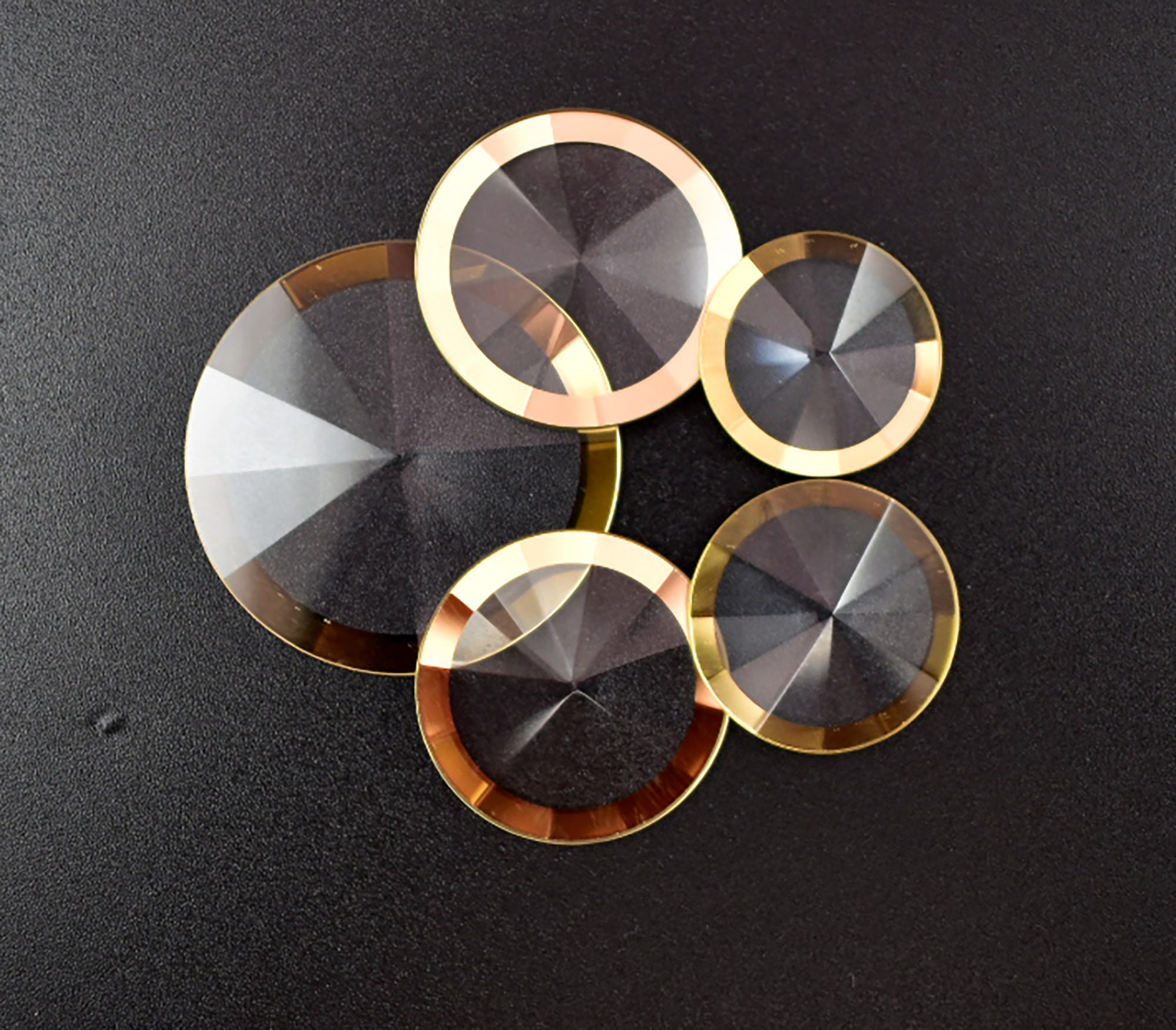 Vintage Pyramid Watch Crystal, Gold Rimmed Faceted Watch Crystals ...
