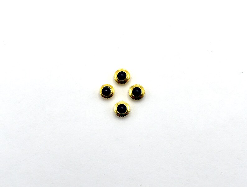 Black Stone Jeweled Gold Toned Watch Crowns, Colored Stone Watch Crowns ...