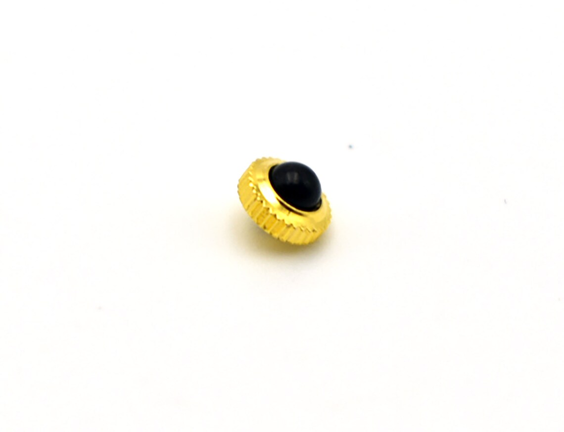 Black Stone Jeweled Gold Toned Watch Crowns, Colored Stone Watch Crowns ...