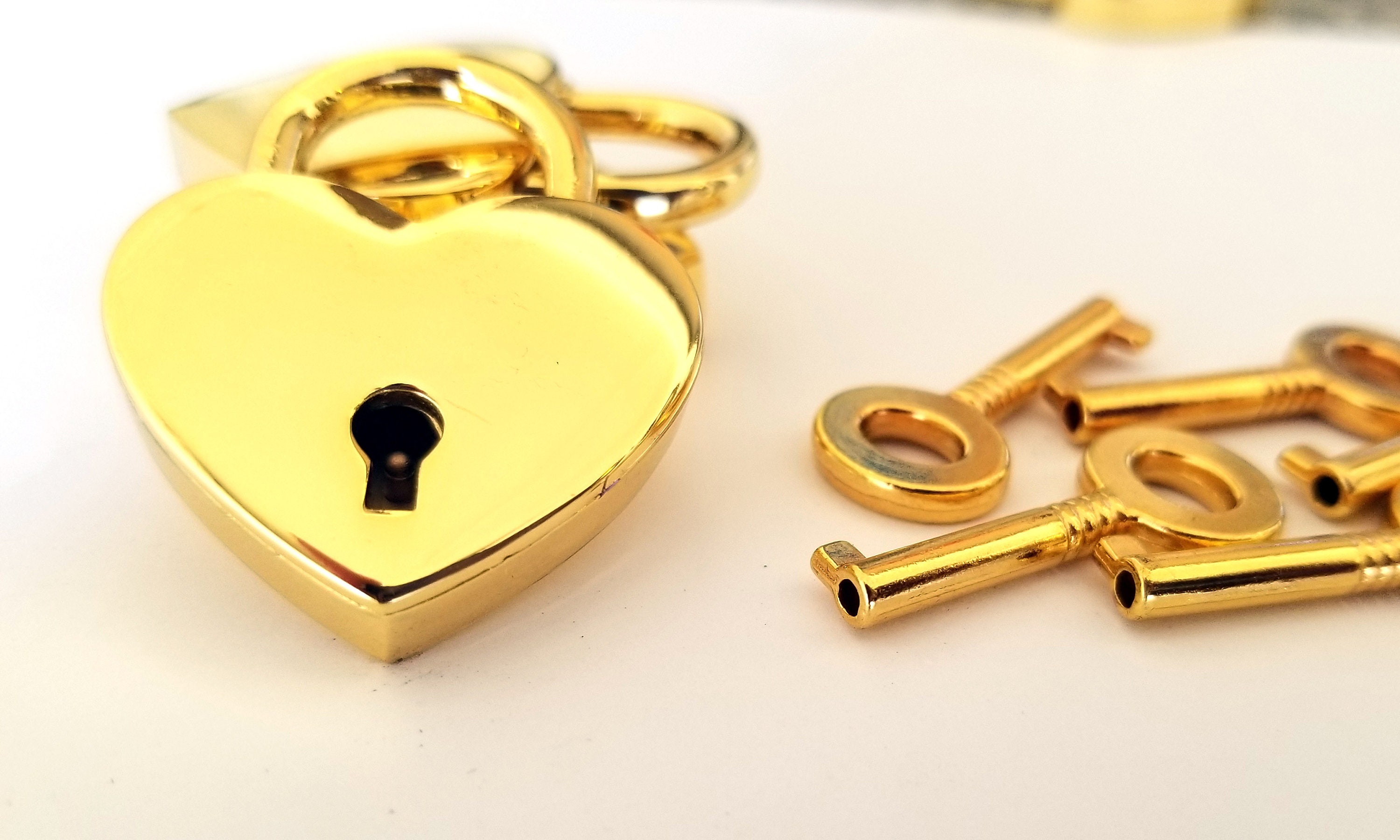 Heart Lock and Key Brass or Silver Lockable Box Hardware | Etsy