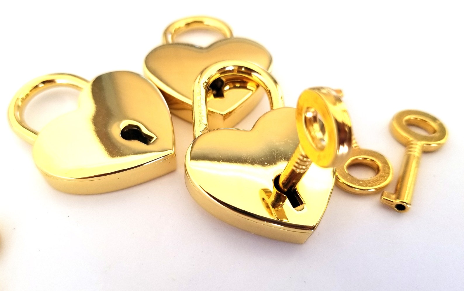 Heart Lock and Key Brass or Silver Lockable Box Hardware | Etsy