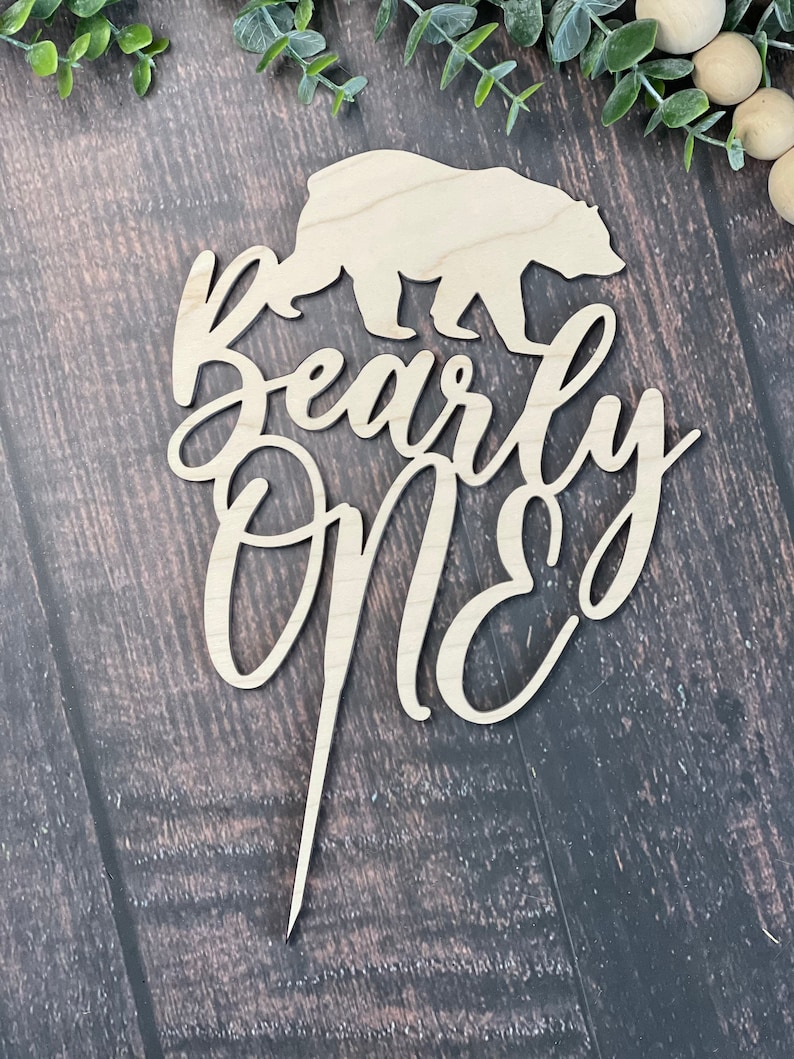 SVG Bearly One Cake Topper - Etsy