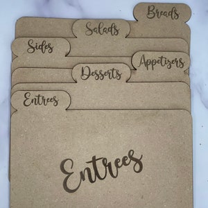 SVG Recipe Card Dividers - FILE ONLY -entrees, Desserts, Appetizers ...
