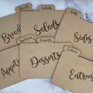 SVG Recipe Card Dividers - FILE ONLY -entrees, Desserts, Appetizers ...
