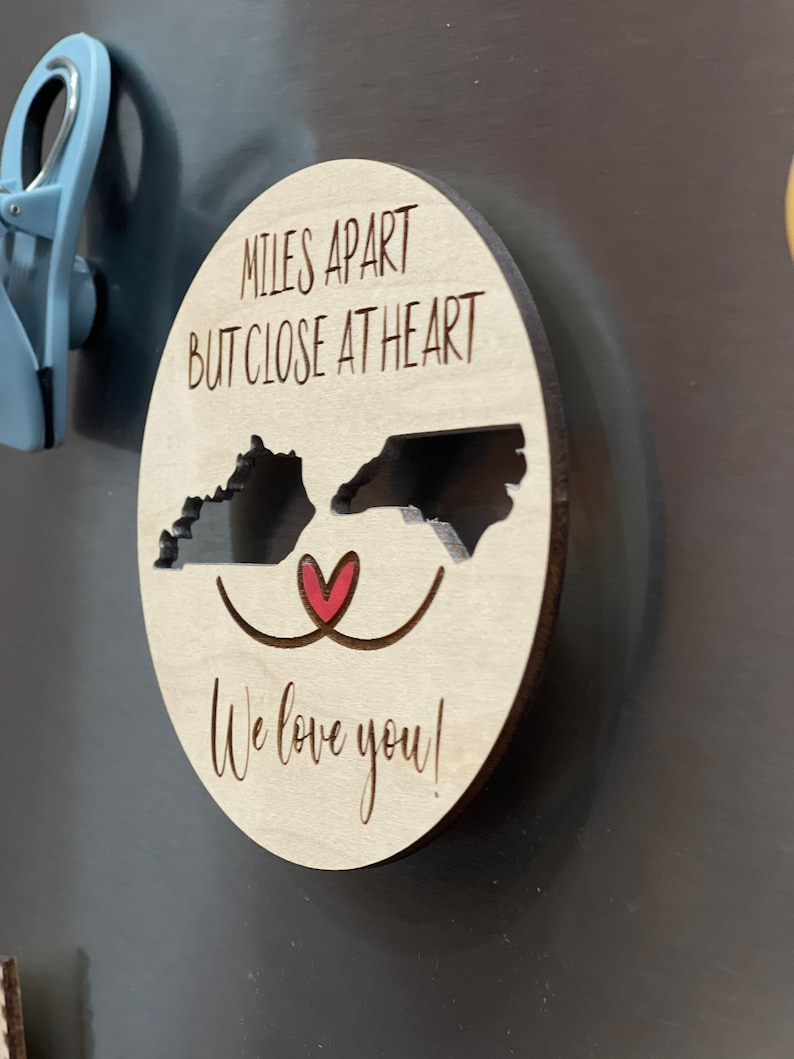 MAGNET Miles Apart but Close at Heart Personalized State to - Etsy