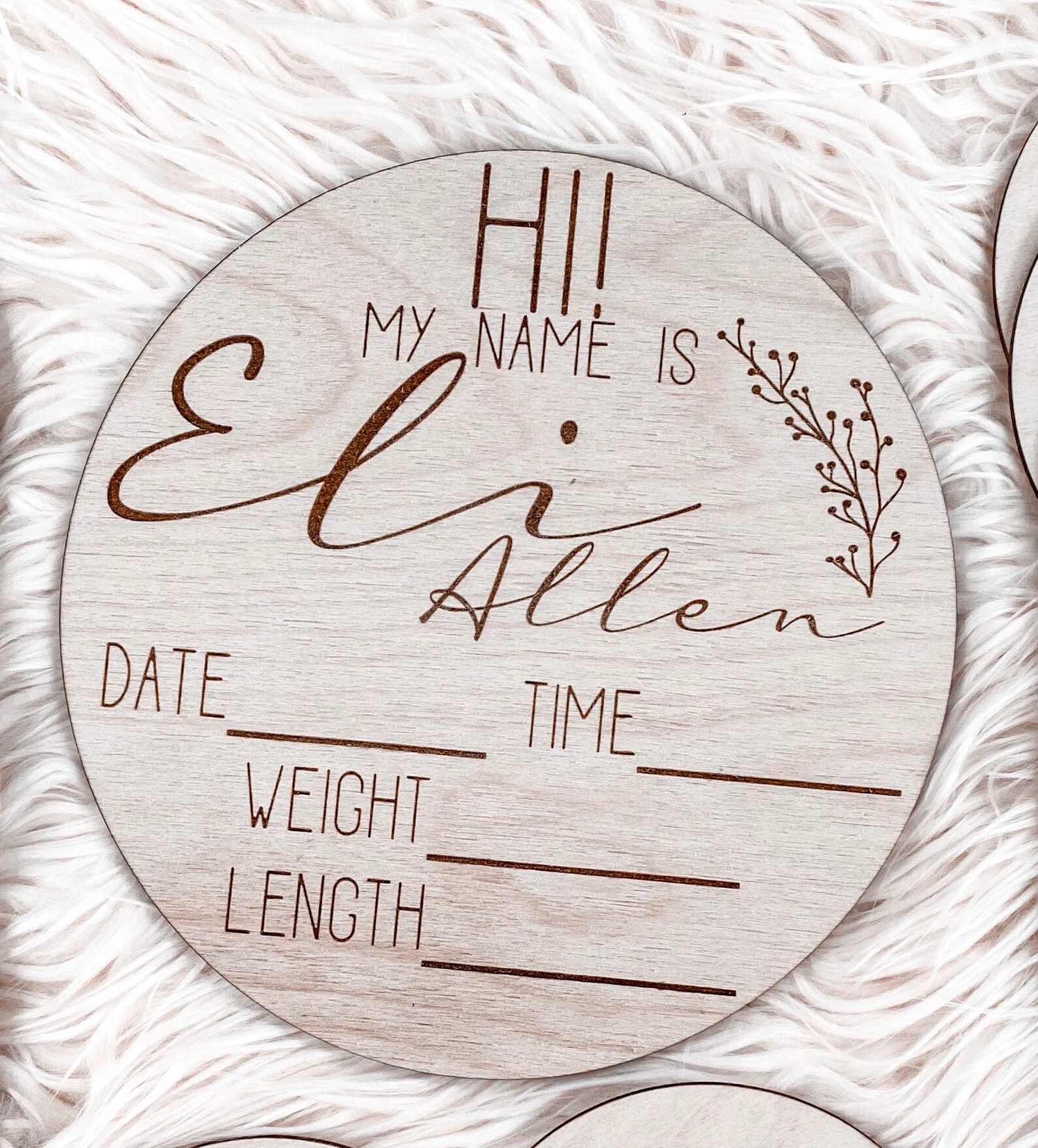 Baby Birth Announcement Round - SVG File - Etsy