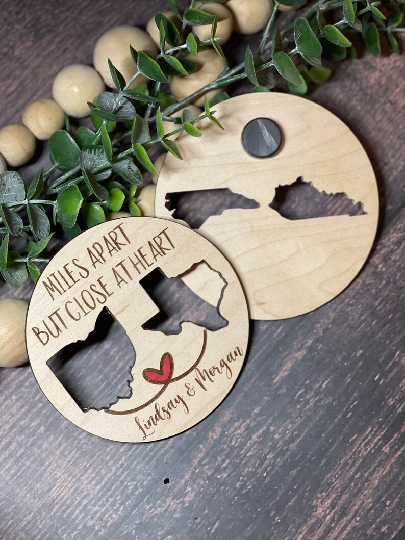 MAGNET Miles Apart but Close at Heart Personalized State to - Etsy