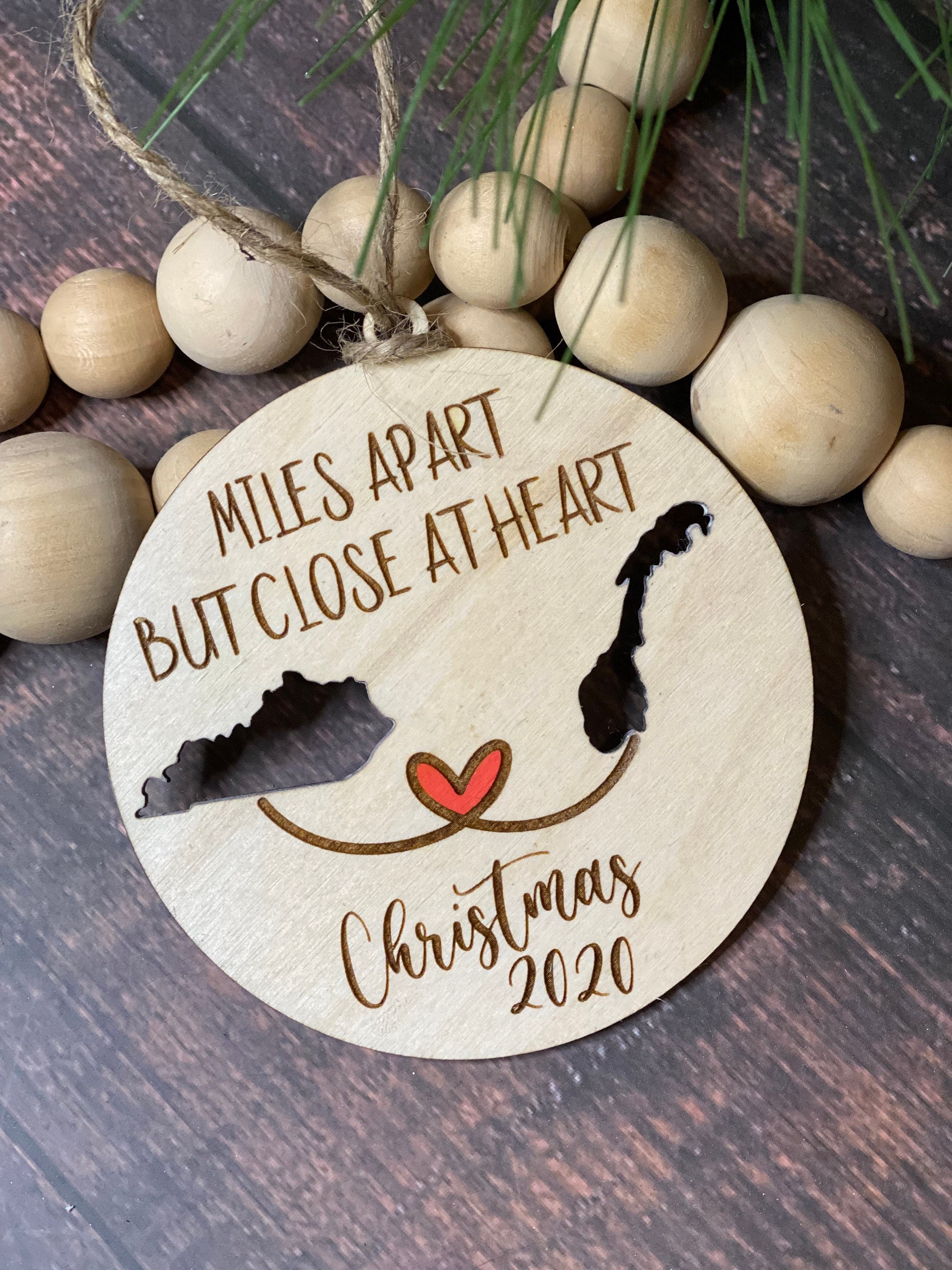 Miles Apart but Close at Heart Personalized State to State or - Etsy