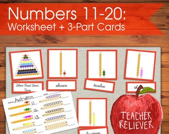 Montessori Color Bead Stair Worksheets : (Download Now) - Etsy