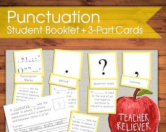 Montessori Punctuation - Three Part Cards - Etsy