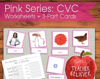 PINK SERIES Phonetic Word Lists Montessori Educational - Etsy