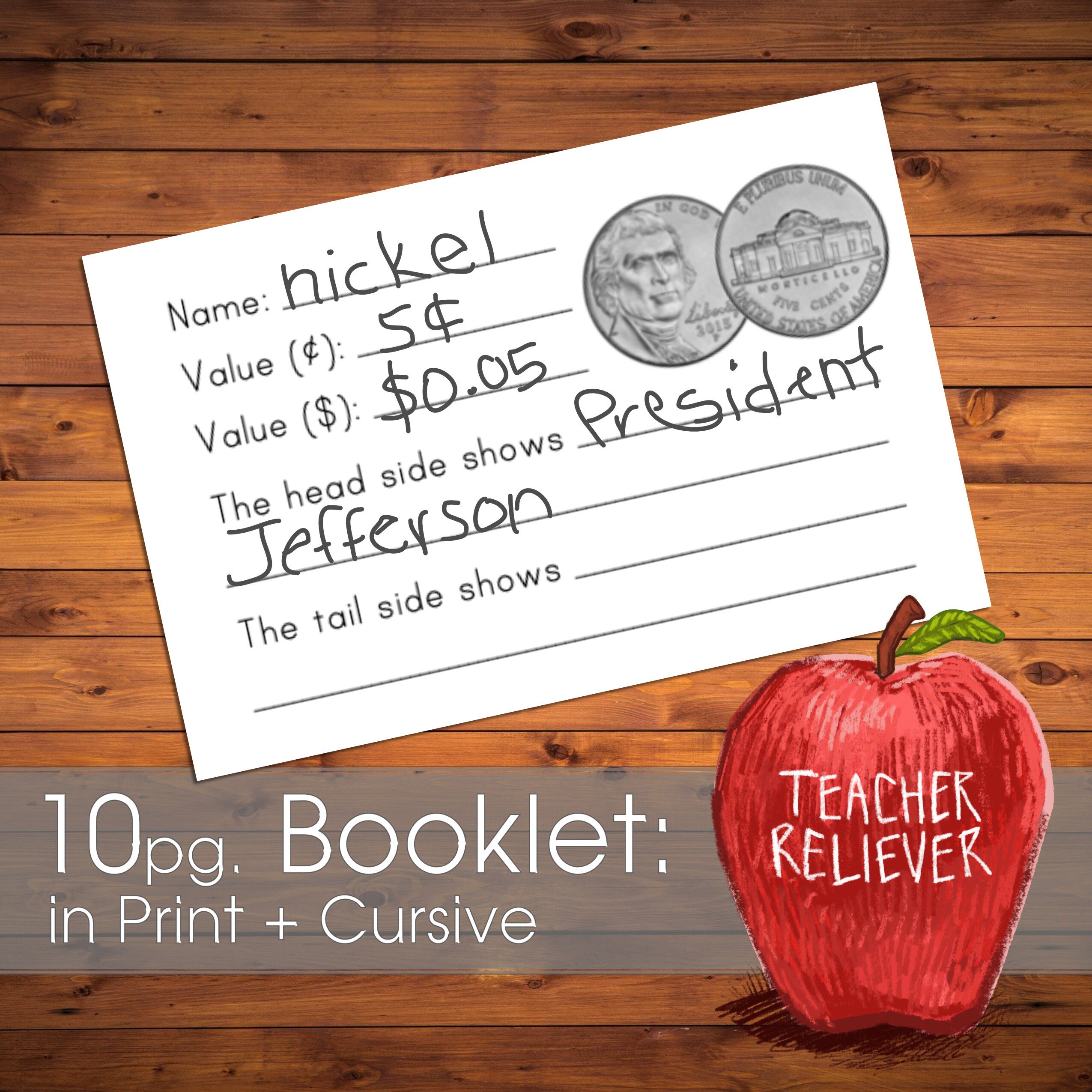 Three-part Cards: Money Identification + Teach Coin Names and Values ...