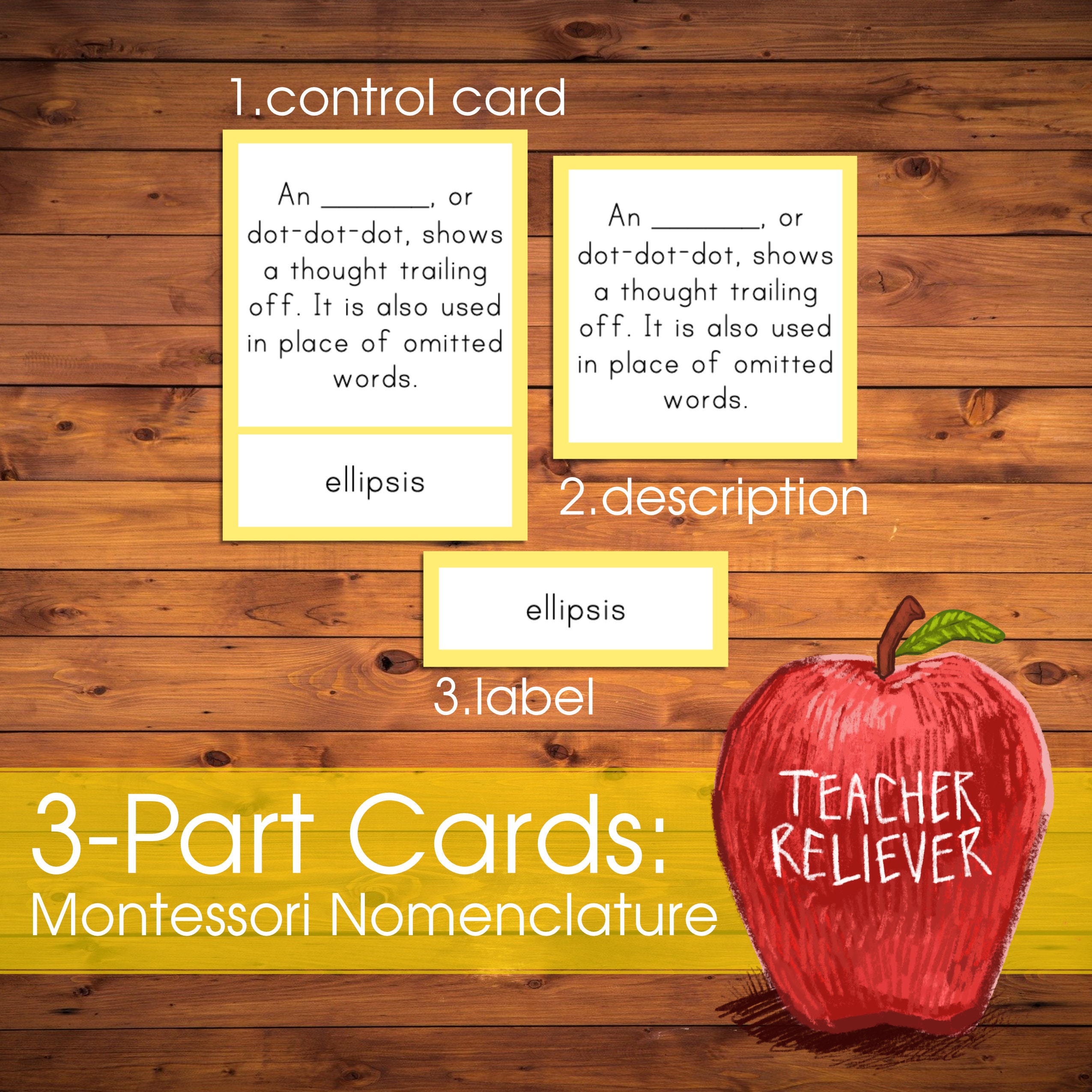 Three-part Cards: Punctuation + Teach Writing Mechanics + Montessori ...