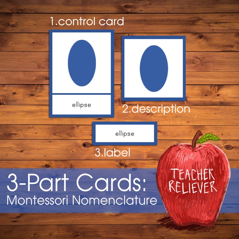 Three-part Cards: Geometry Plane Shapes + Teach 2D Basics + Montessori ...