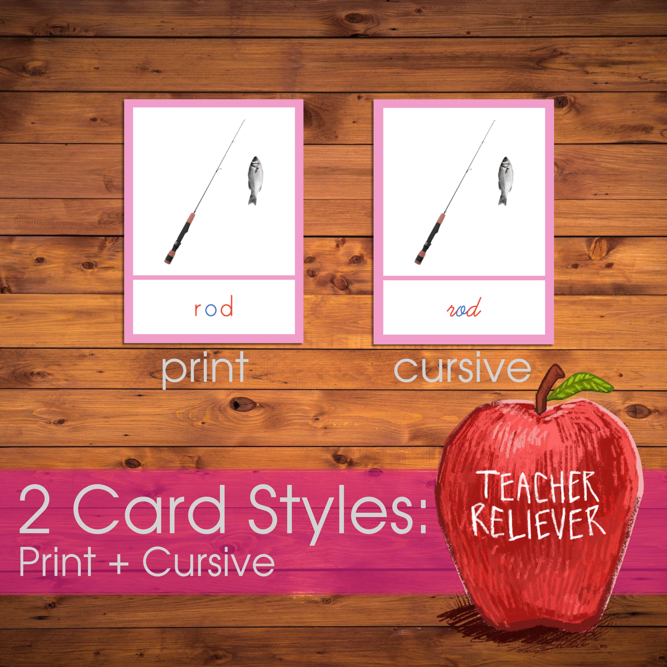 Three-part Cards: Pink Series + Teach Vowels & CVC Words + Montessori ...
