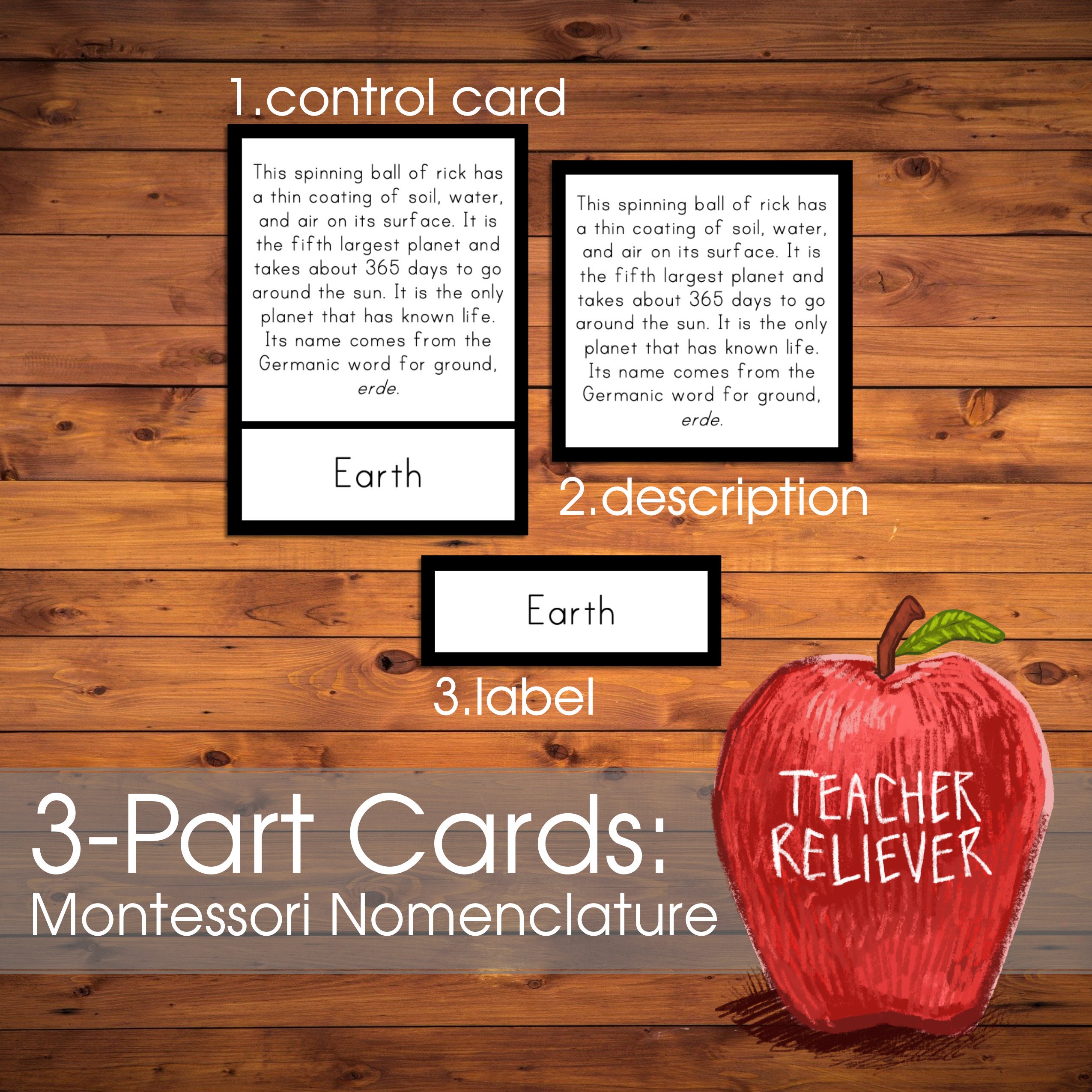 Three-part Cards: Solar System Planets + Teach Outer Space + Montessori ...