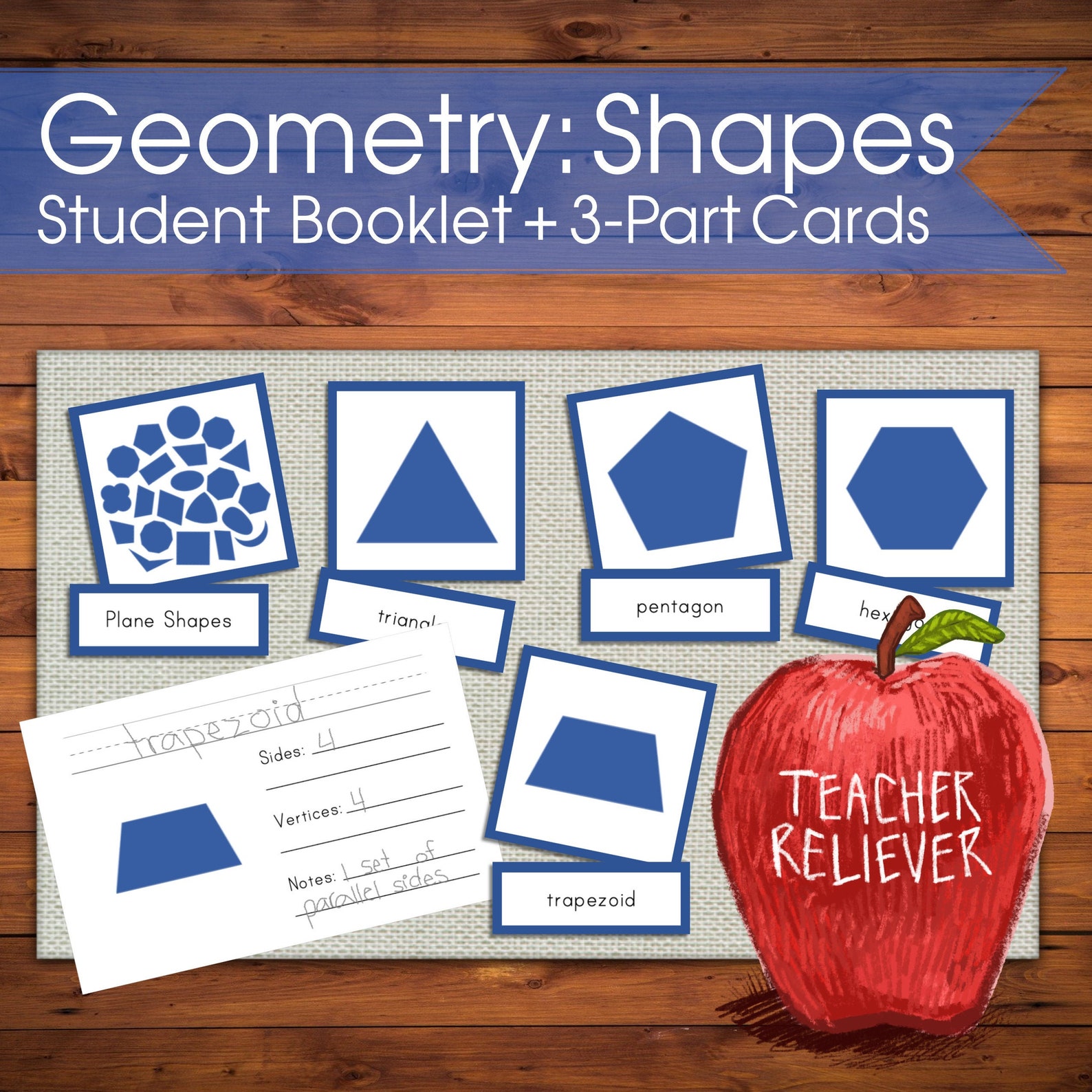 Three-part Cards: Geometry Plane Shapes + Teach 2D Basics + Montessori ...