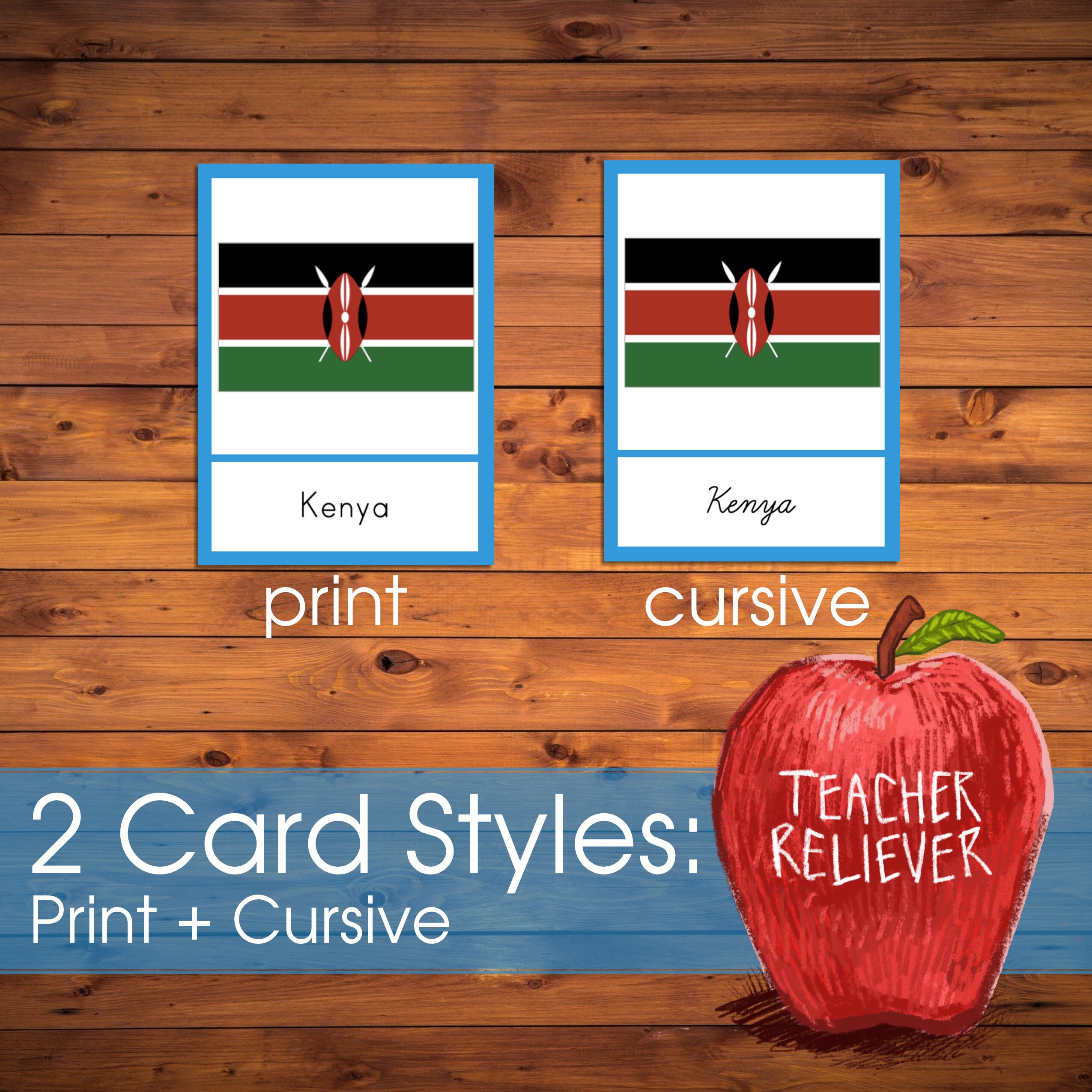 Three-part Cards: Geography Africa Country Flags + Teach + Montessori ...
