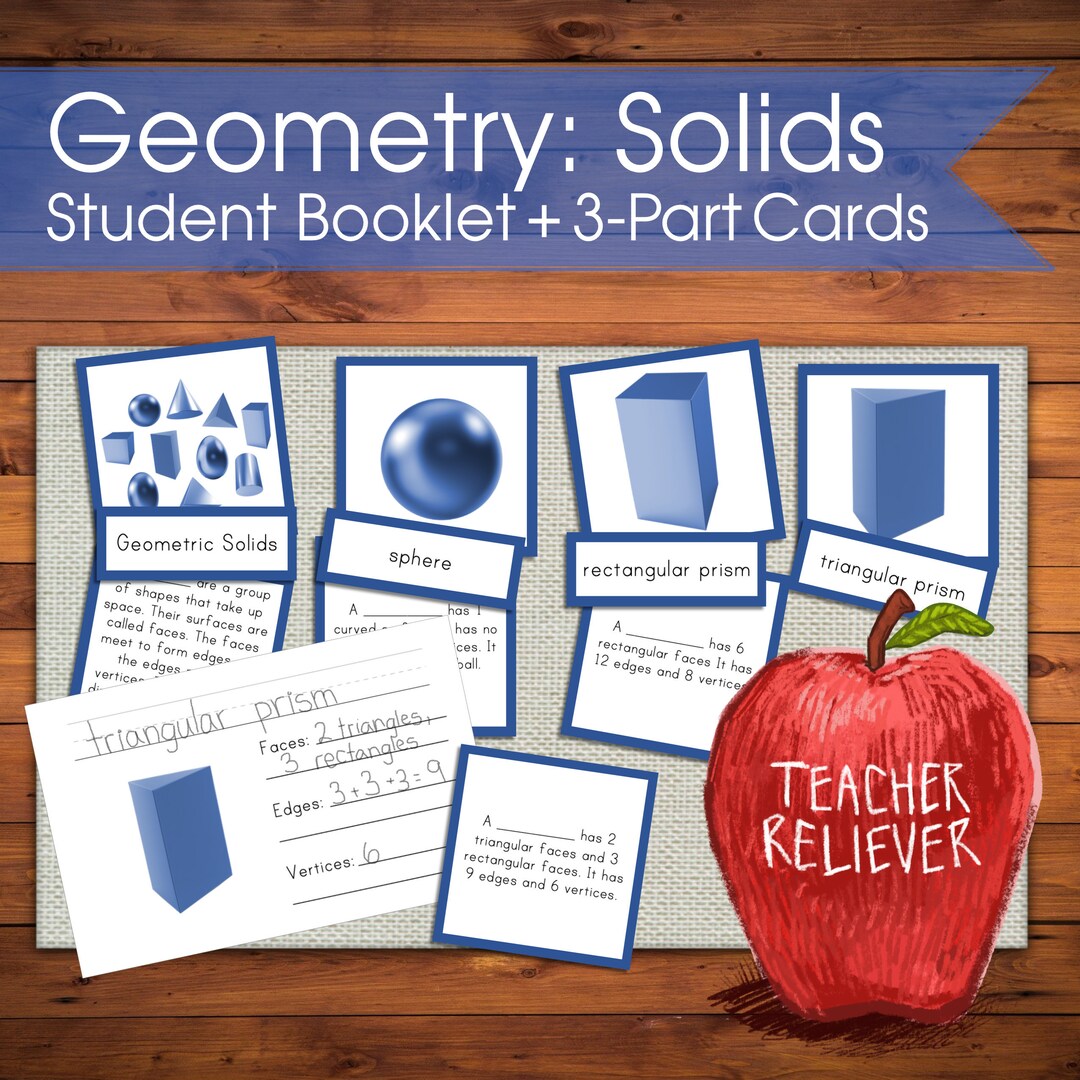 Three-part Cards: Geometry Solids + Teach Solids + Montessori ...