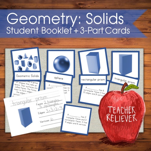 Three-part Cards: Geometry Solids Teach Solids Montessori - Etsy