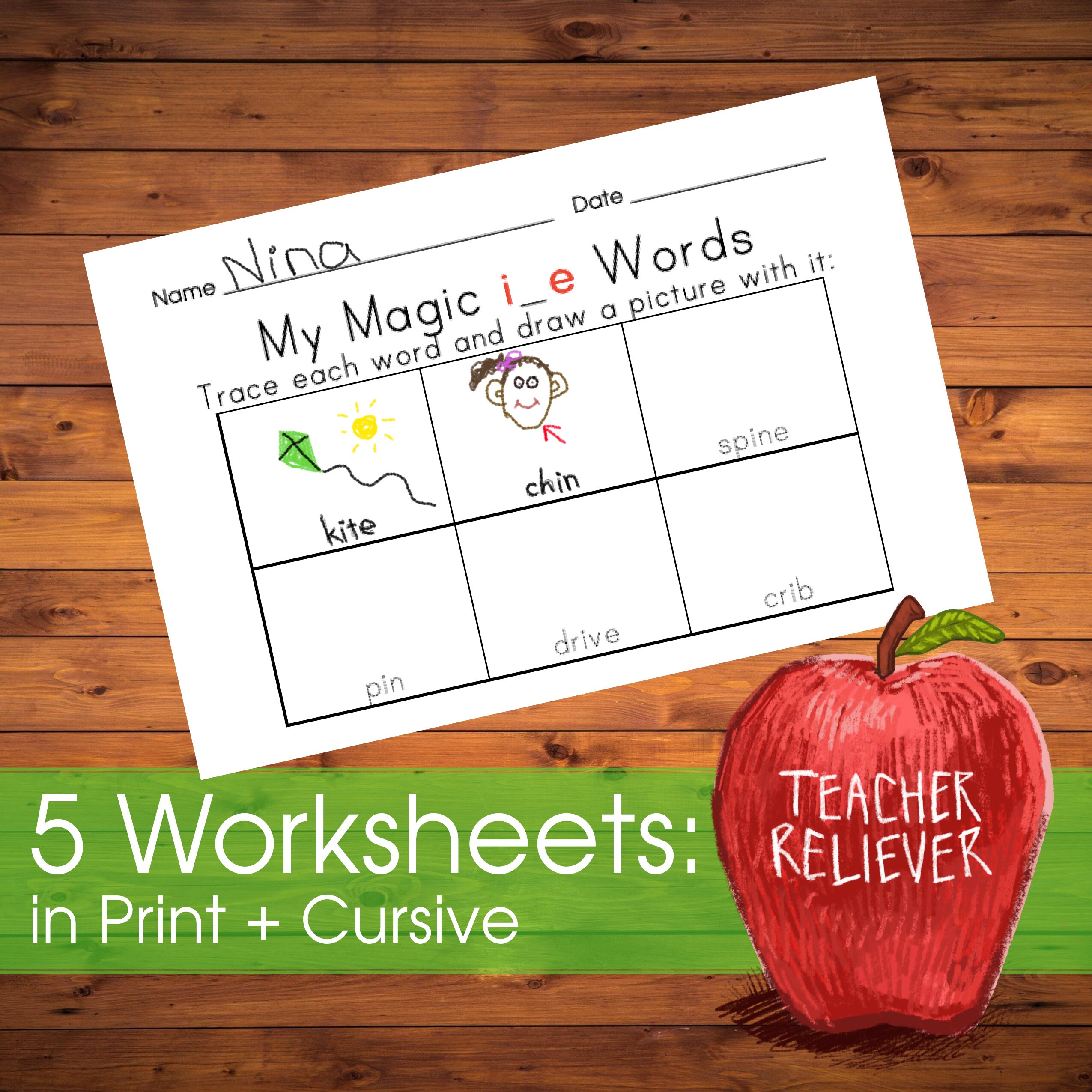Three-part Cards: Green Series + Teach Magic E & Long Vowel Sounds ...